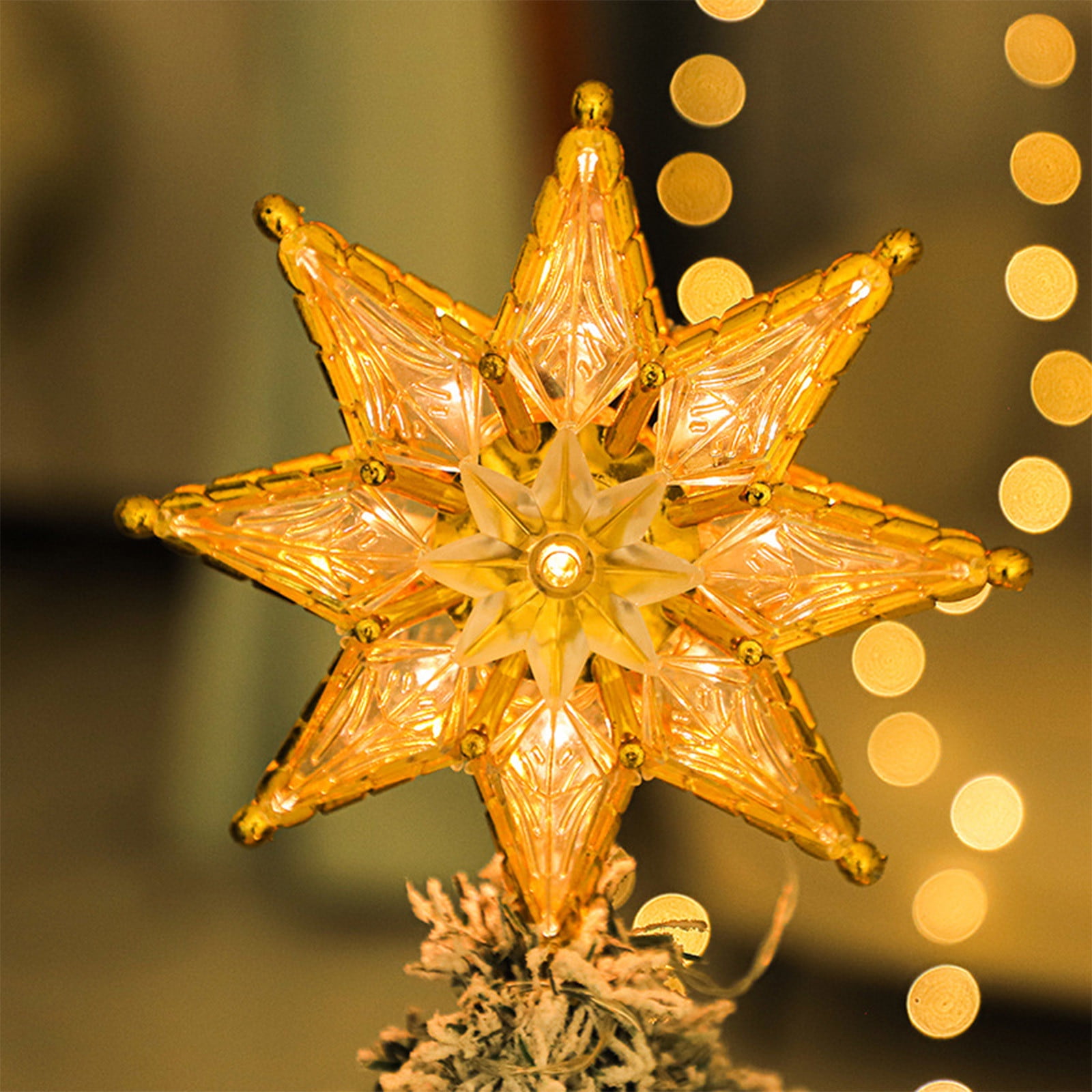 Christmas Star Light Tree Topper,Lighted Double-Sided Christmas Tree ...