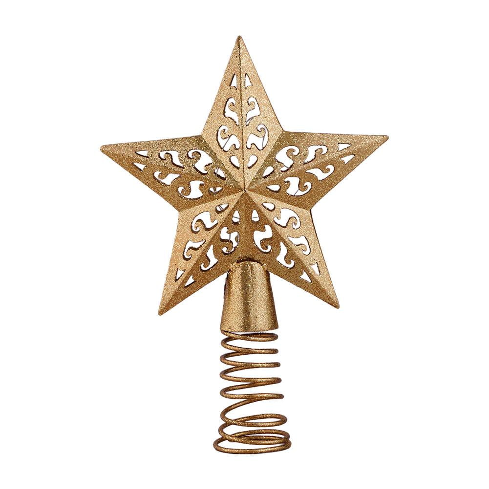 Christmas Star Tree Topper, 10 Inch Xmas Gold Tree Topper, Gold 3D Star ...