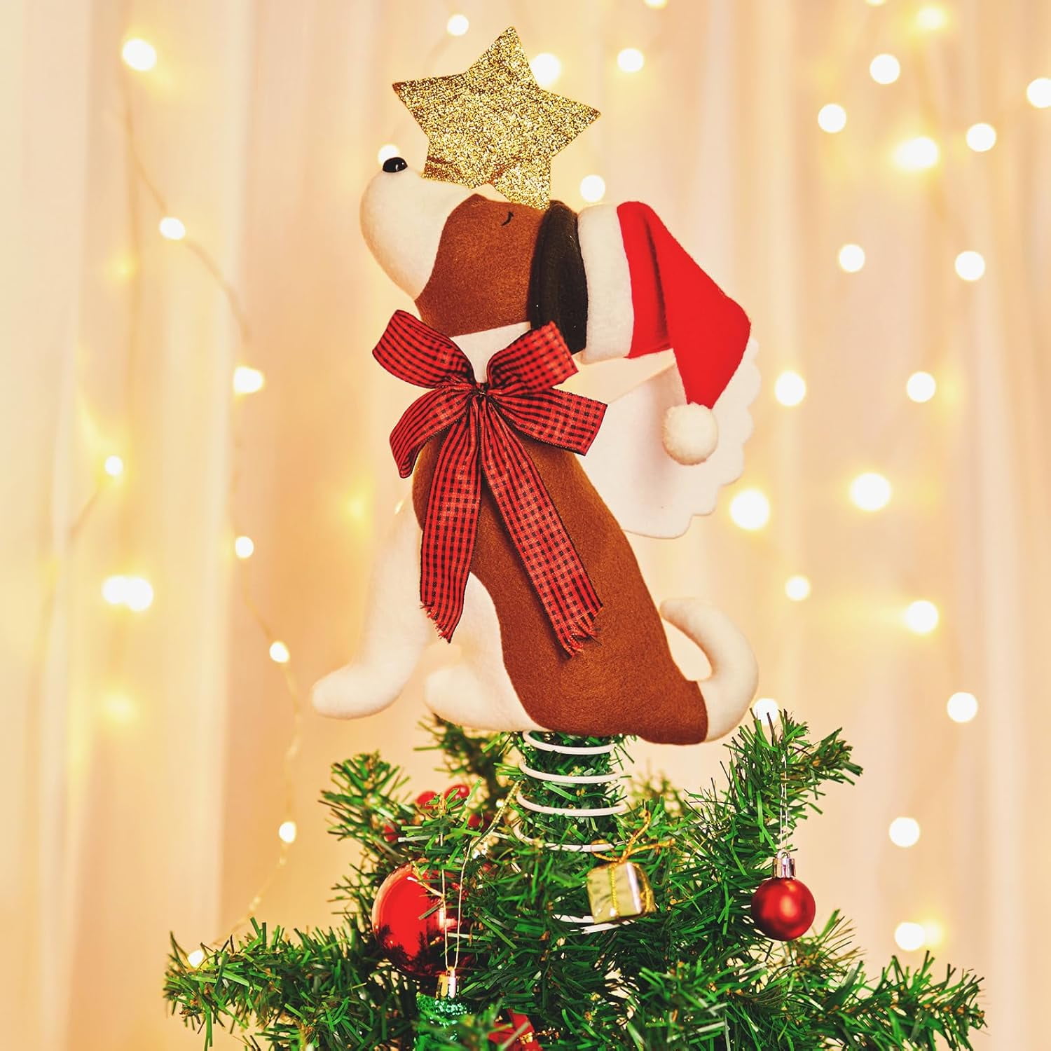 Christmas Star Tree Topper with Built-in Led Snowflake Projector Lights ...
