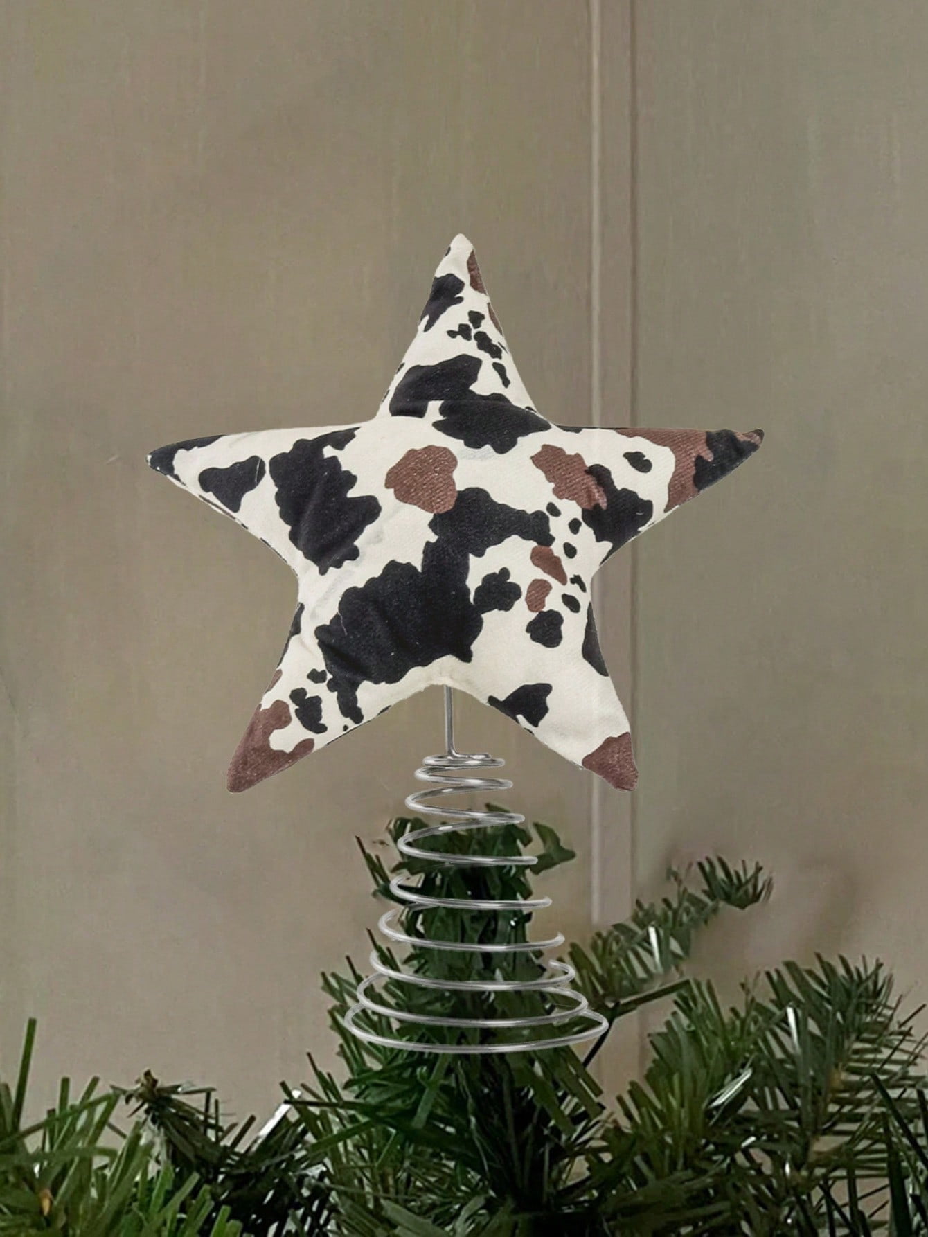 Christmas Star Tree Topper Cute Cow Print Star Treetop Decoration ...