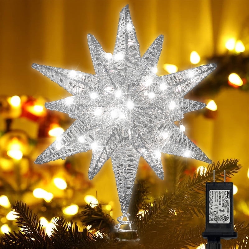 Christmas Star Tree Topper DecorationsPlug in 3D Geometric Star Plugged ...