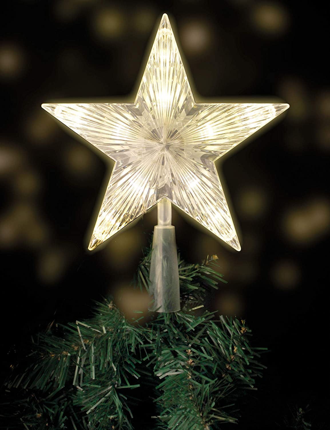 10LED Multicolour Christmas Star Tree Topper with Power Plug for Indoor ...