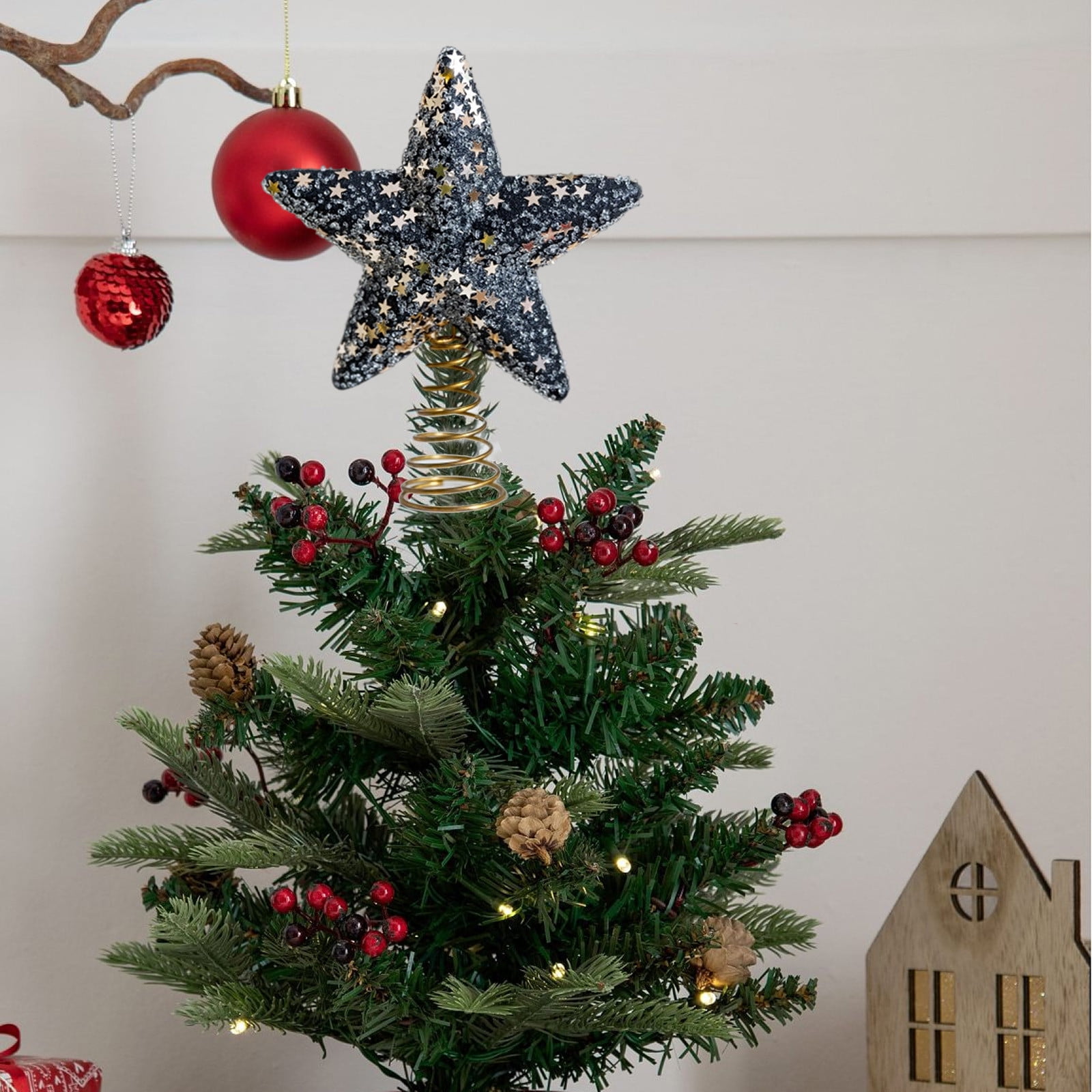 Christmas Star Tree Topper Ornament | Festive Plastic Christmas Tree ...