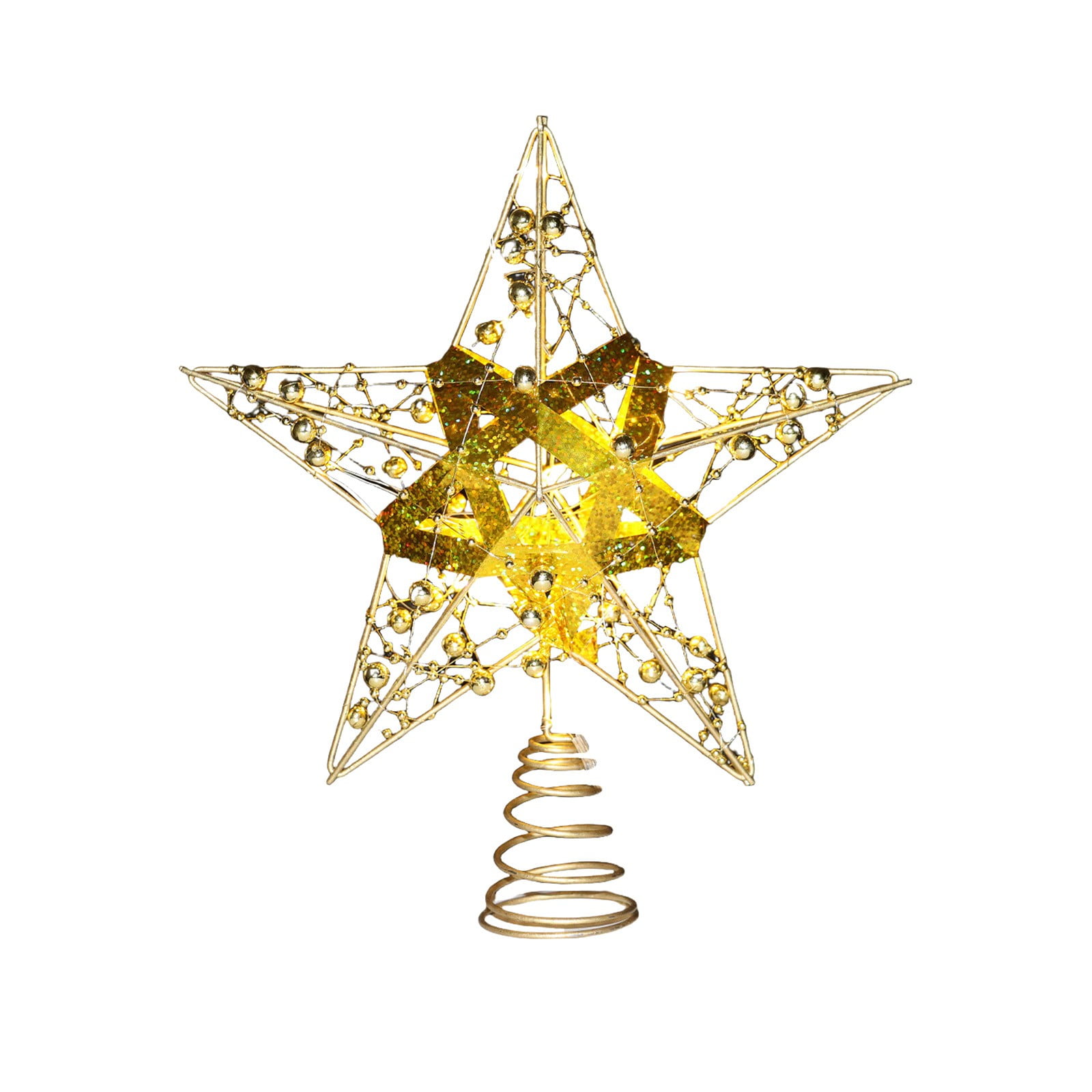 Christmas Star Tree Topper,RGB 9In Glittered Star Tree Topper Light ...
