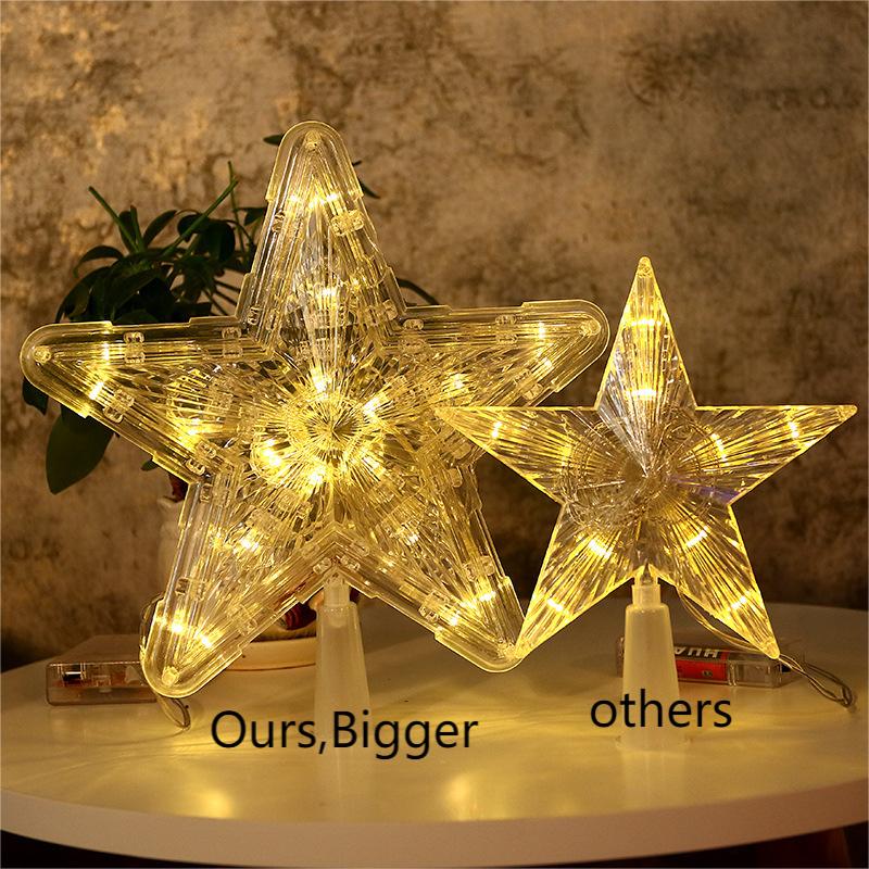 21" Oversized Lighted Gold Tinsel Star of Bethlehem Christmas Tree ...