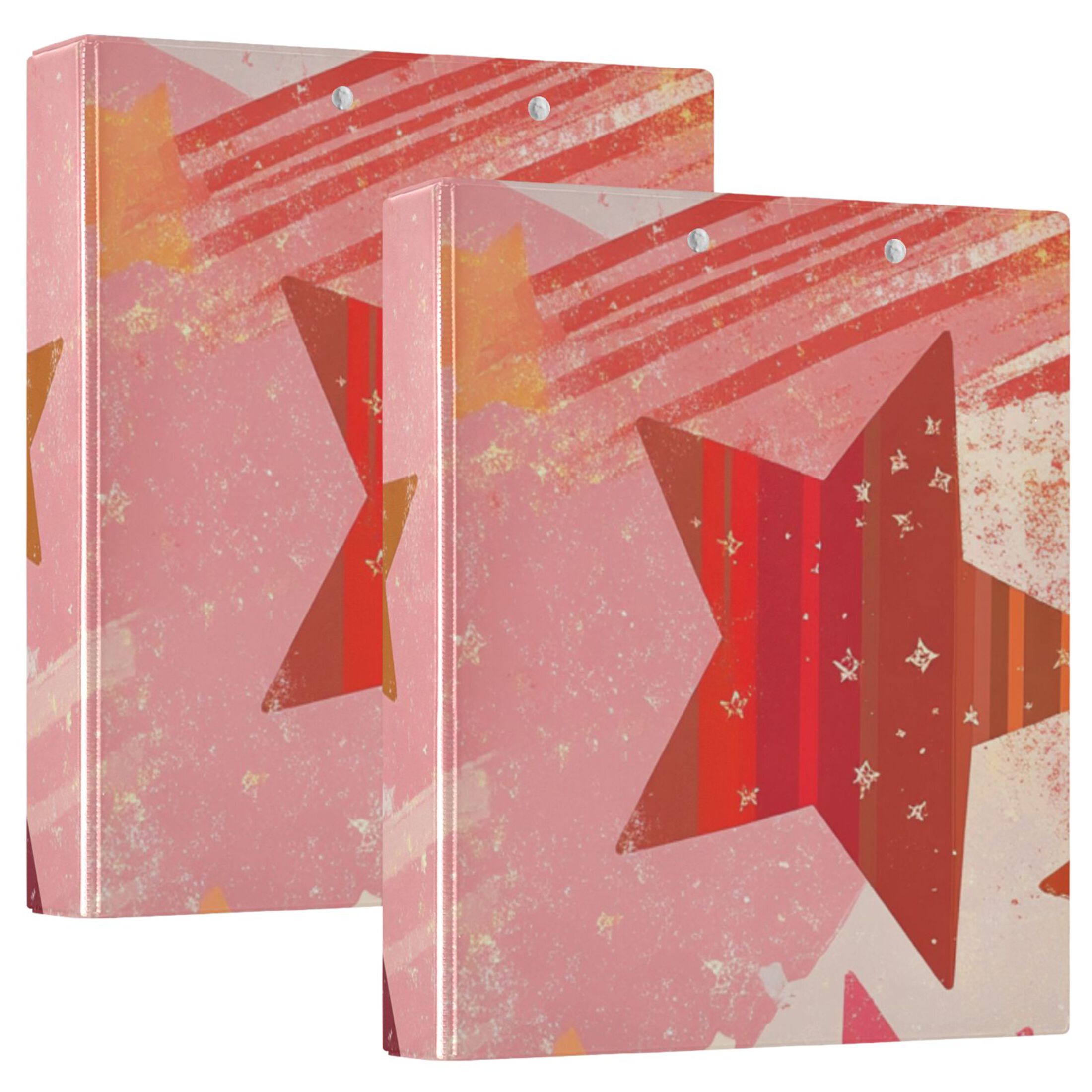 Christmas Stars 3 Ring Binders 1.5 inch Hardcover File Folders with ...