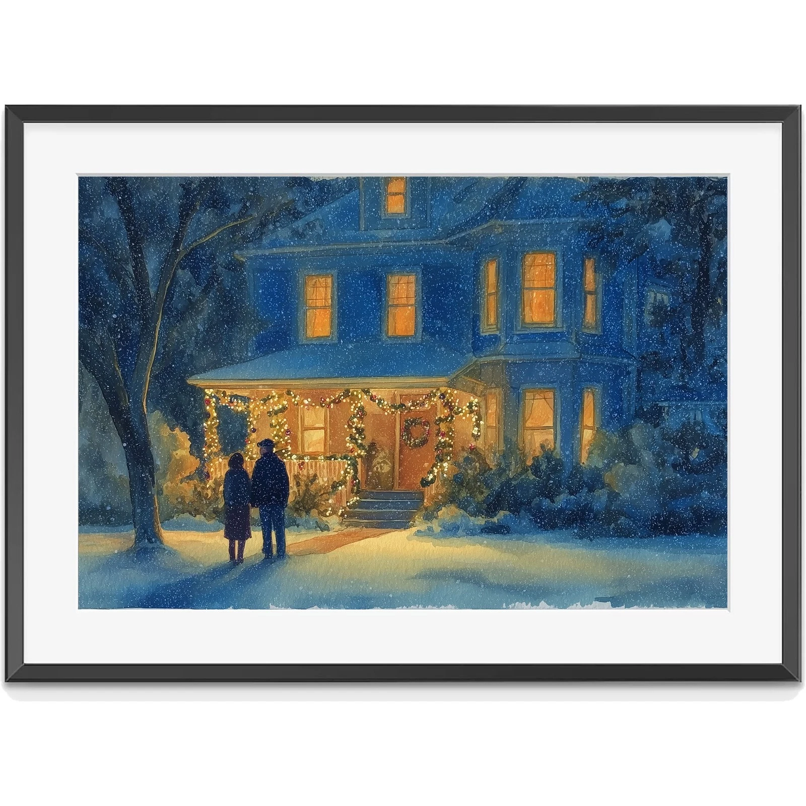 Christmas In Stars Hallow Watercolor Painting Small Town Art Prints ...
