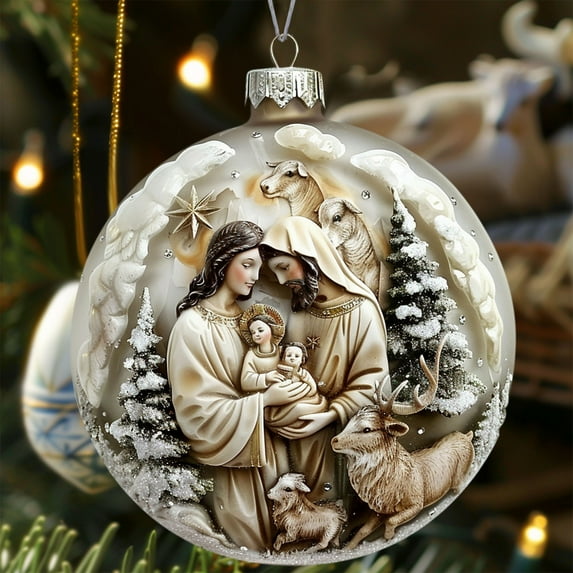 Christmas Stereo Nativity Blessing Pendant Crafted from Clear Acrylic ...
