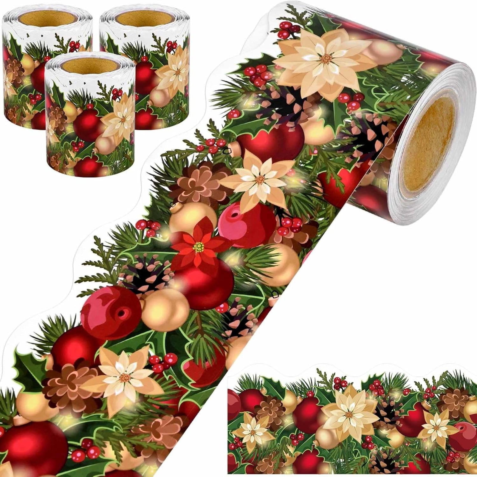 Christmas Sticker Roll 3"x708" Self-adhesive Removable Wall Stickers ...