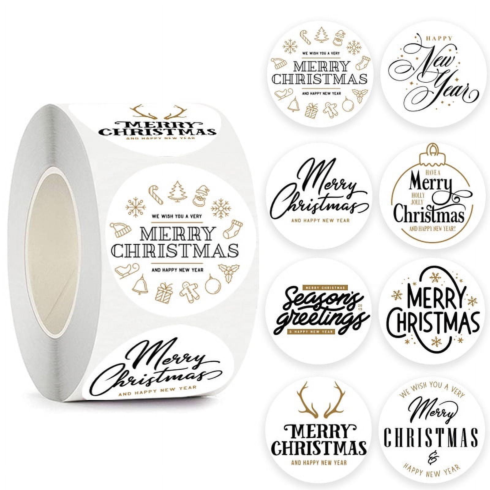 Christmas Stickers, 500 PCS 1” Merry Christmas Labels, Round Roll Self ...
