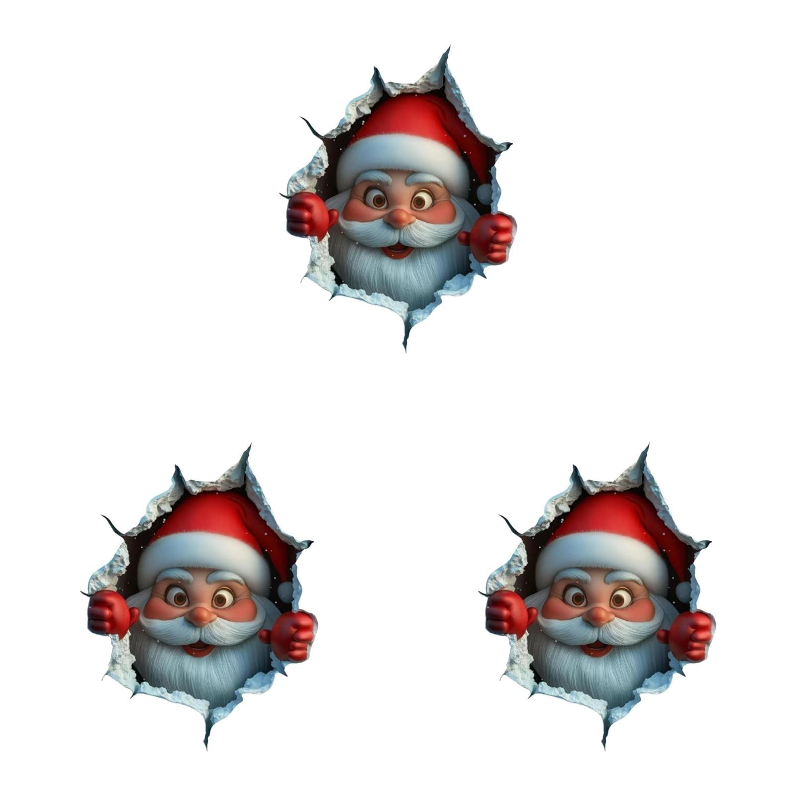 Christmas Stickers Wall Decals/ Christmas Wall Stickers Santa Breaking ...