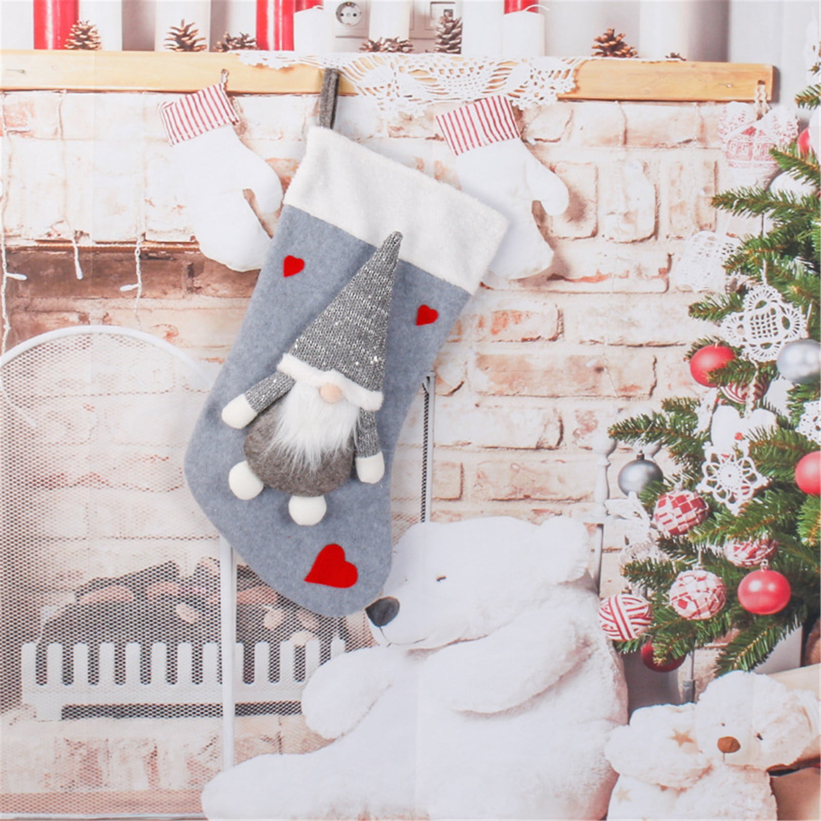 Christmas Stocking 20 Inch Extra Large Gift Bag, Jumbo Santa Pattern ...