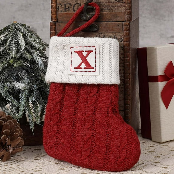 Christmas Stocking - 7In Initial Alphabet Personalized Socks, 26 Soft ...