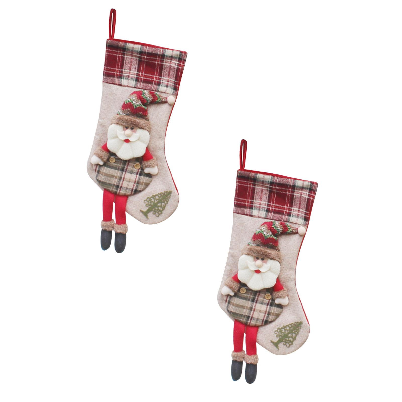 Christmas Stocking Big Xmas Stockings Decoration Santa Snowman Reindeer ...