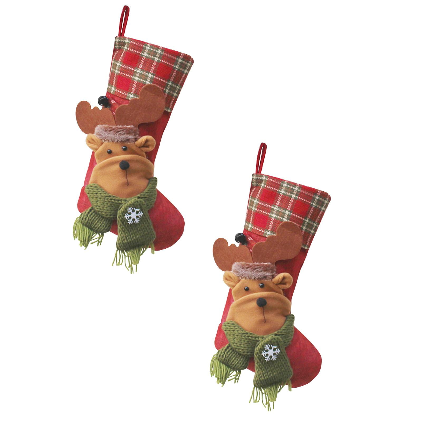 Christmas Stocking Big Xmas Stockings Decoration Santa Snowman Reindeer ...