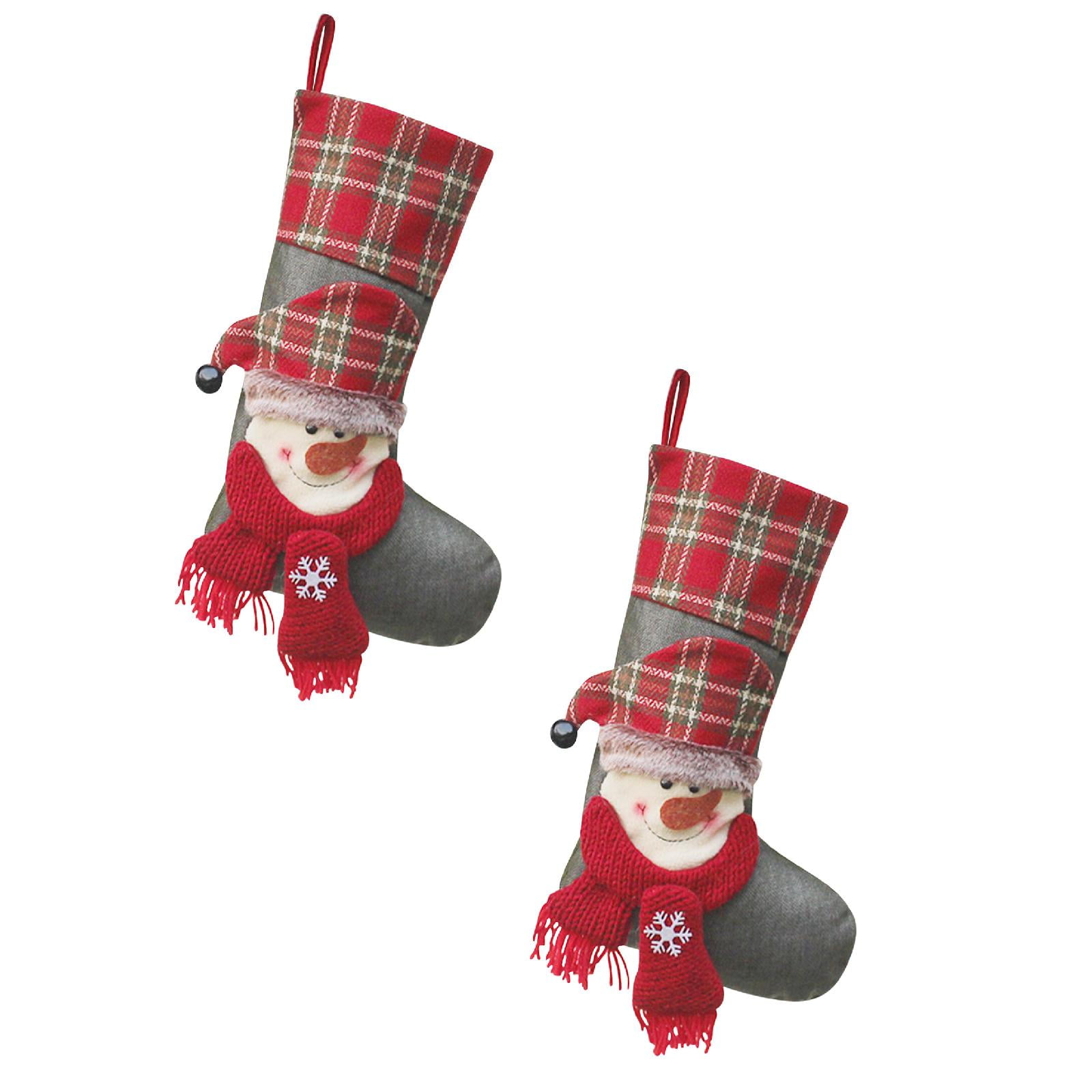 Christmas Stocking Big Xmas Stockings Decoration Santa Snowman Reindeer ...