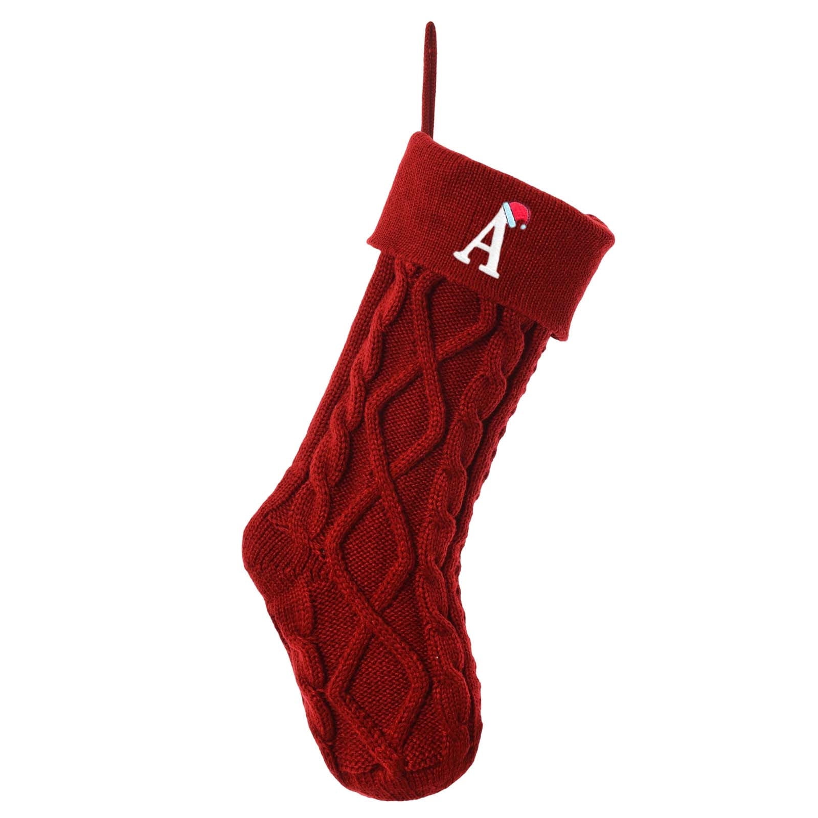 Christmas Stocking Christmas Stocking Embroidered Letter Holiday Candy ...