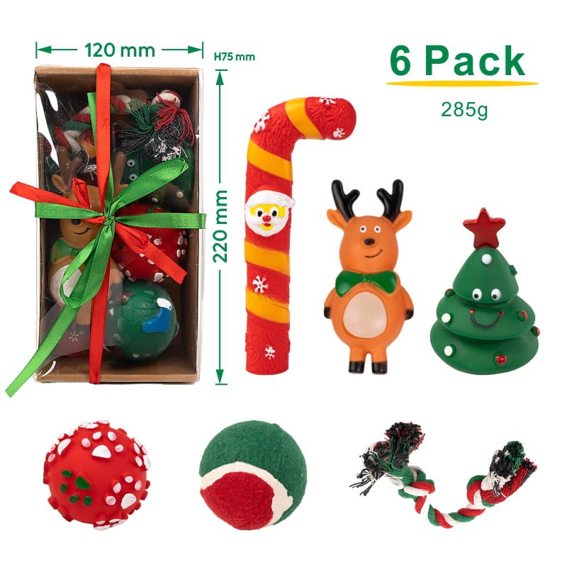 Christmas Stocking Dog Toys, Xmas Squeaky Dog Toys, Dogs Chew Toys Set ...