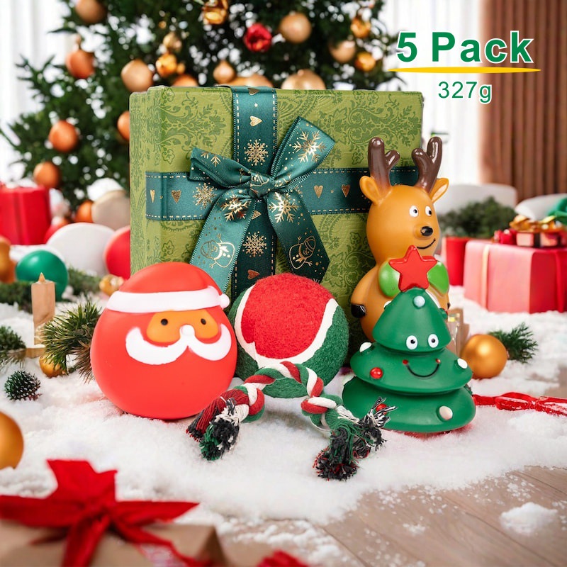Christmas Stocking Dog Toys, Xmas Squeaky Dog Toys, Dogs Chew Toys Set ...