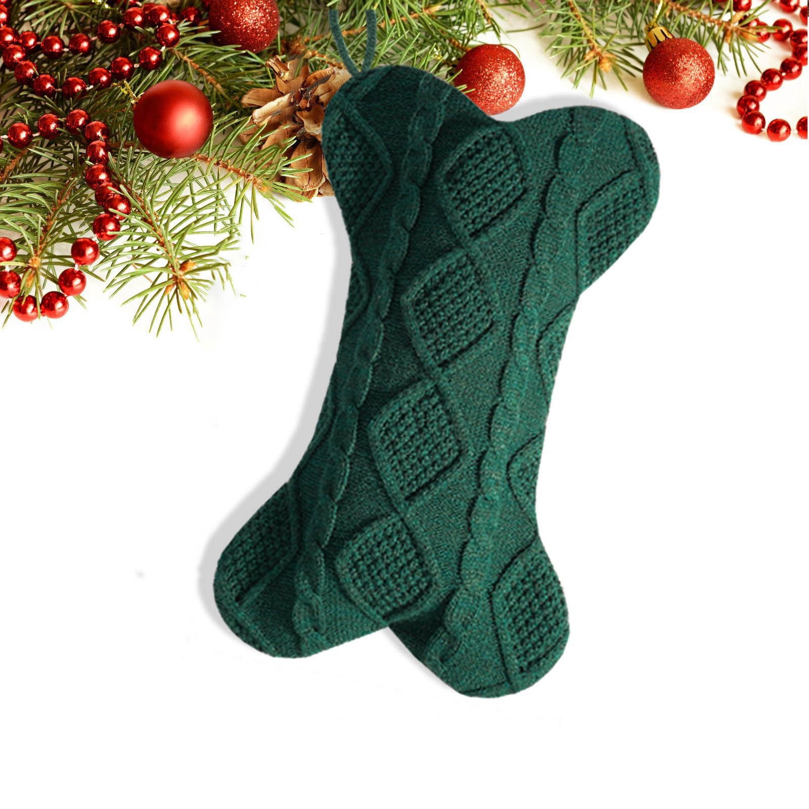 Christmas Stocking, Double Side Knitted Christmas Stocking for Dogs ...