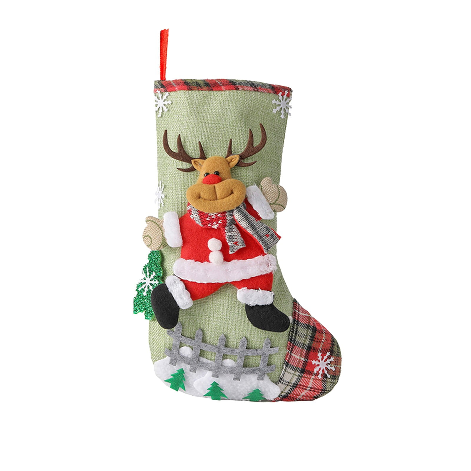 Christmas Stocking, Gift Bag with Santa and Snowman Designs, Decorative ...