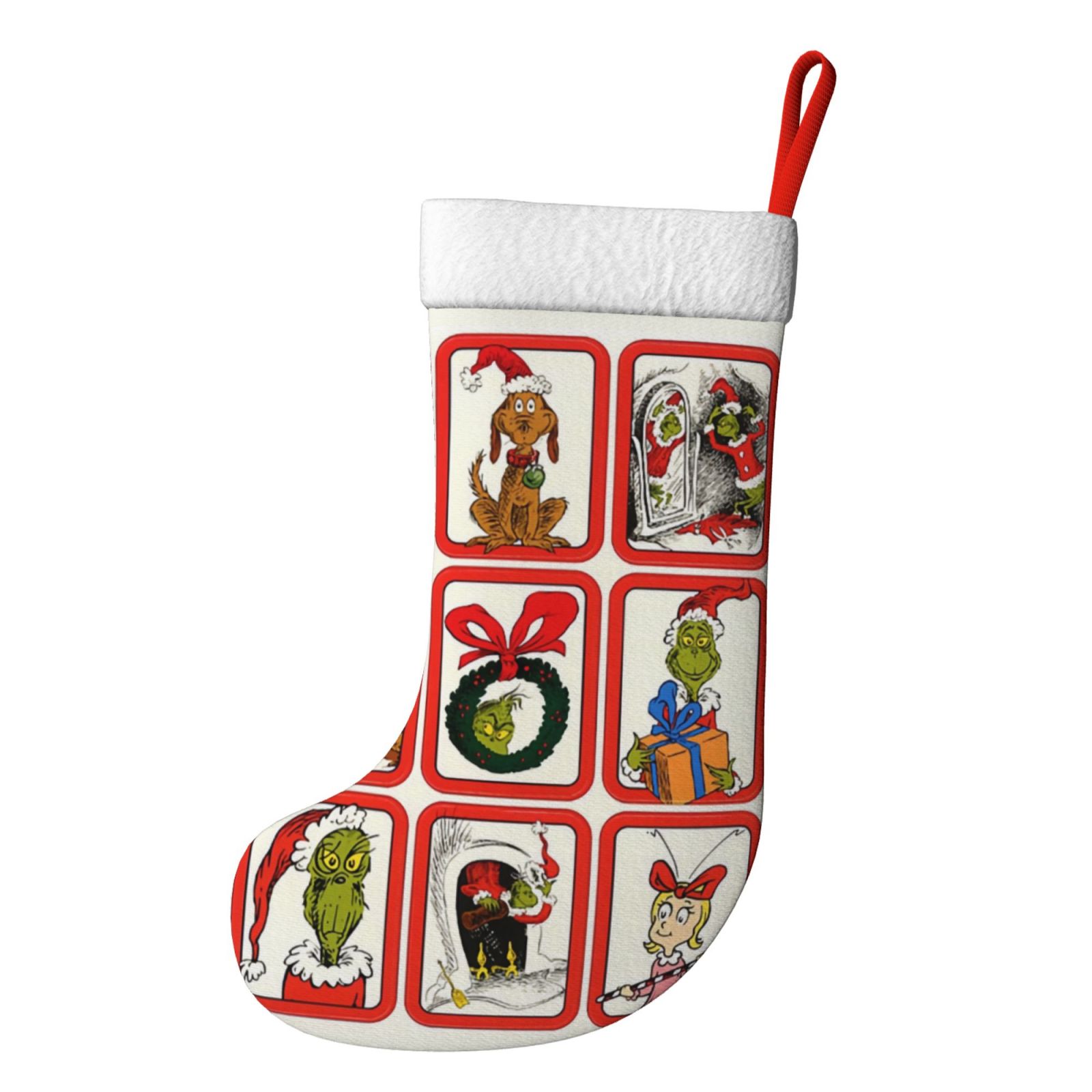 Christmas Stocking Grinch Eureka Xmas Stocking For Tree Holiday ...