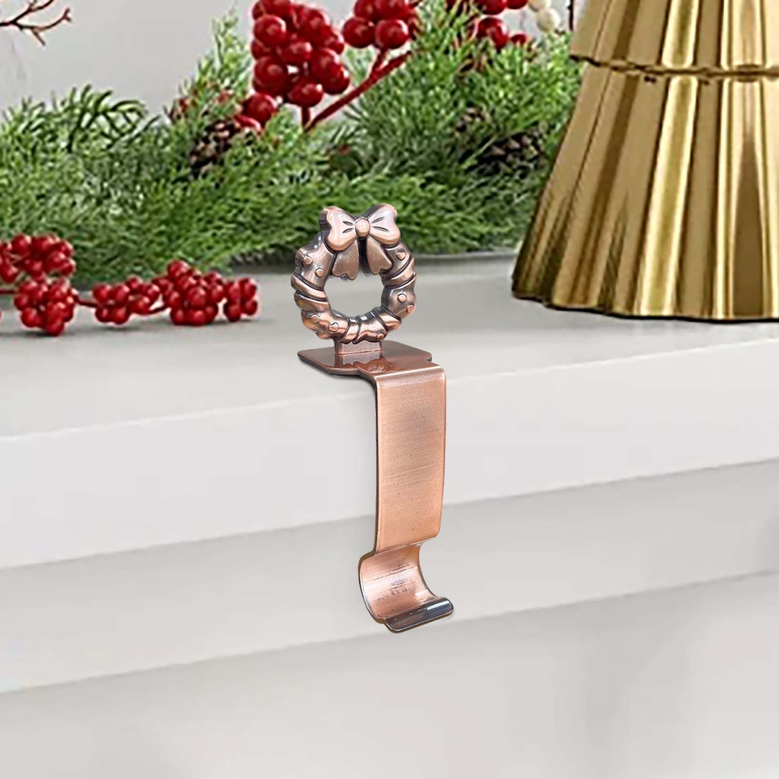 Christmas Stocking Hanger Hook with Adhesive Pads for Fireplace Mantel ...