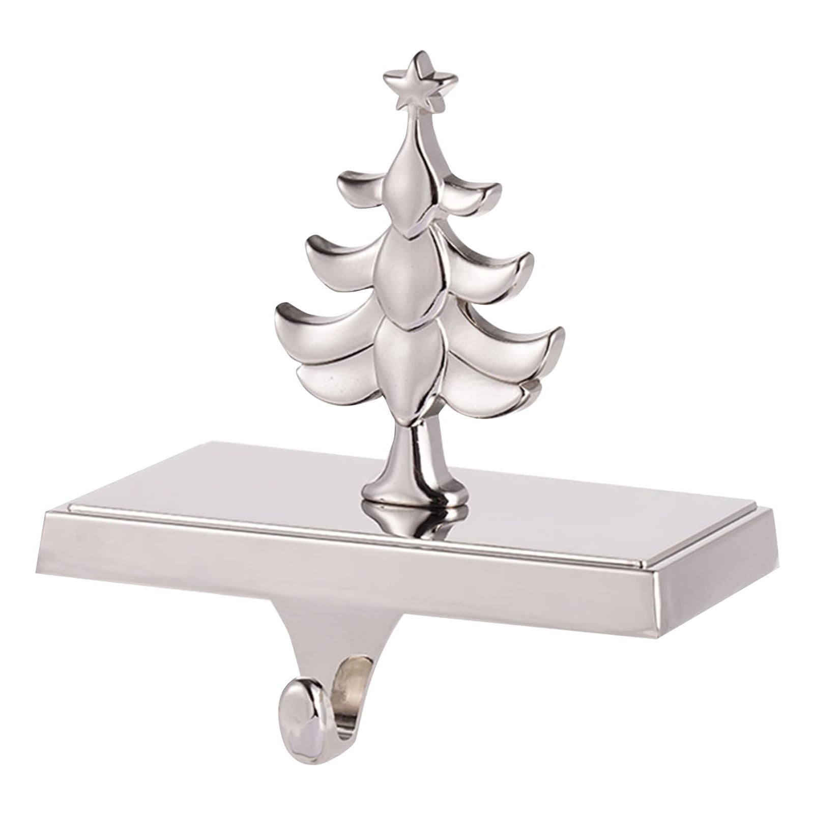 Christmas Stocking Holder Silver Xmas Tree Stocking Hanger Mantle ...