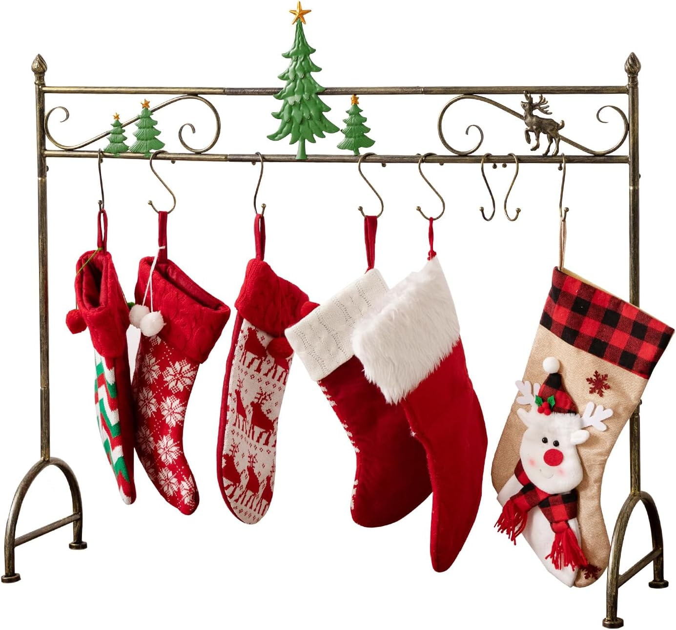 Christmas Stocking Holder Stand for Floor, Metal Freestanding Christmas ...