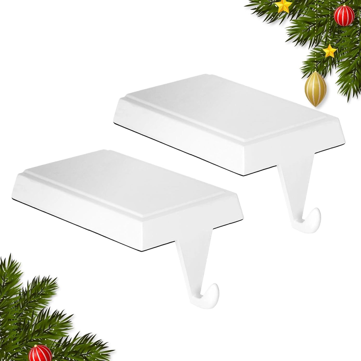 Christmas Stocking Holders for Mantle Set of 2, Heavy Weighted Metal ...