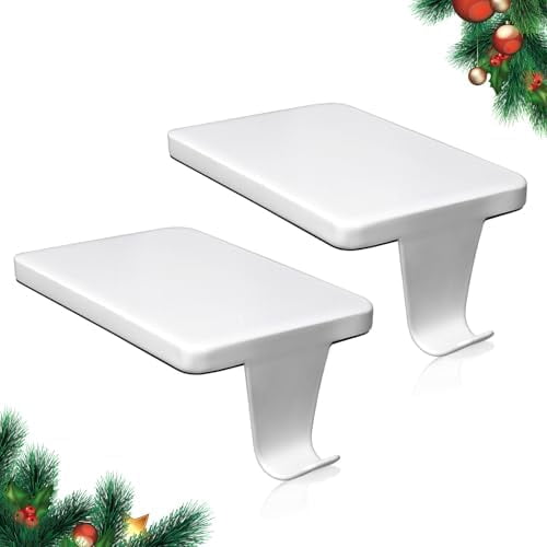 Christmas Stocking Holders for Mantle Set of 2, White Heavy Duty Iron ...