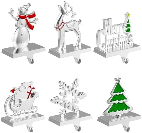 Christmas Stocking Holders for Mantle Set of 6, Stockings Hangers ...