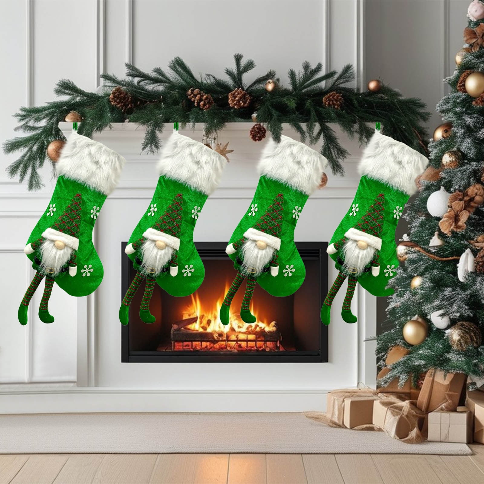 Christmas Stocking - Knitted Wool Hosiery with Embroideries, Children's ...