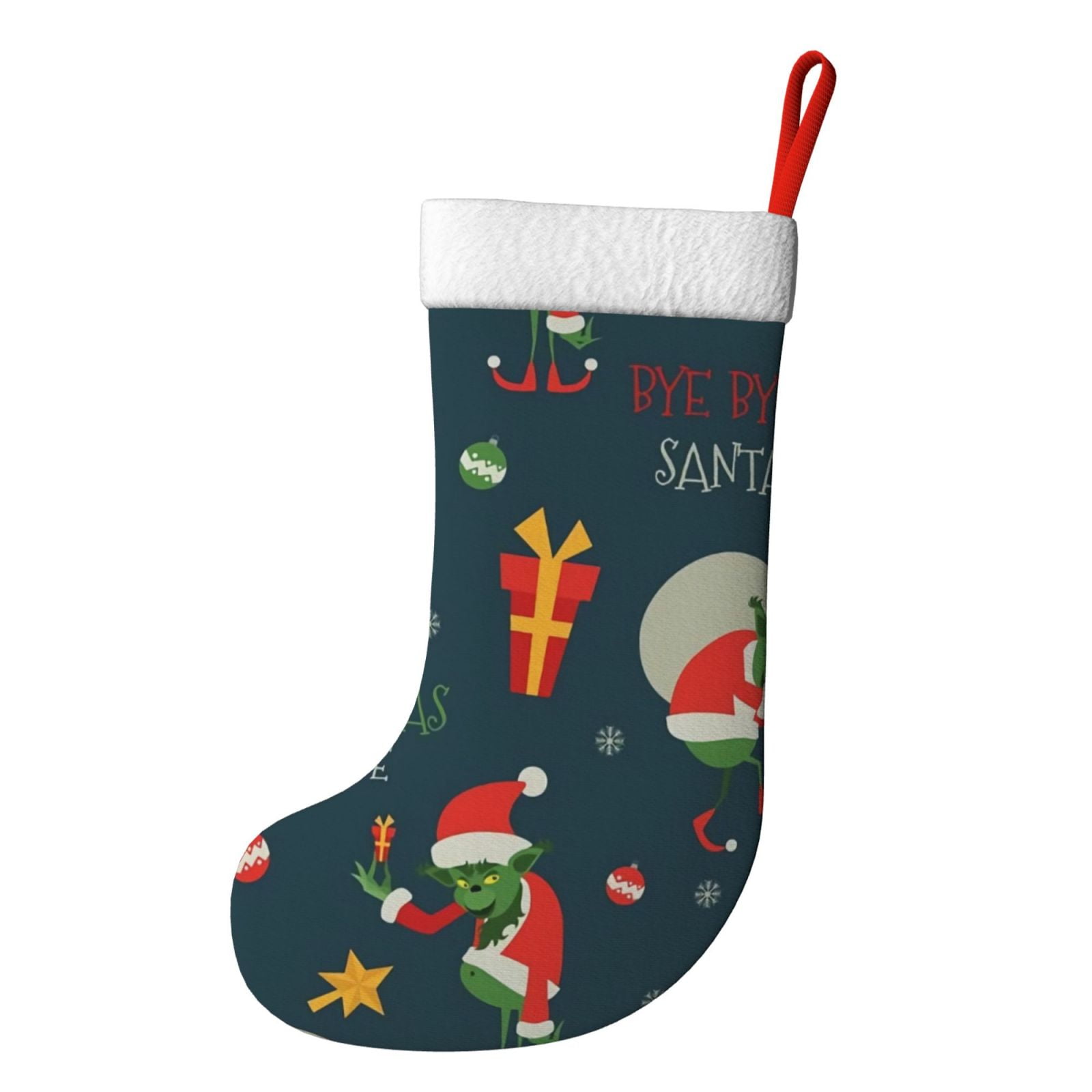 Christmas Stocking Merry Christmas Grinch Xmas Stocking For Tree ...