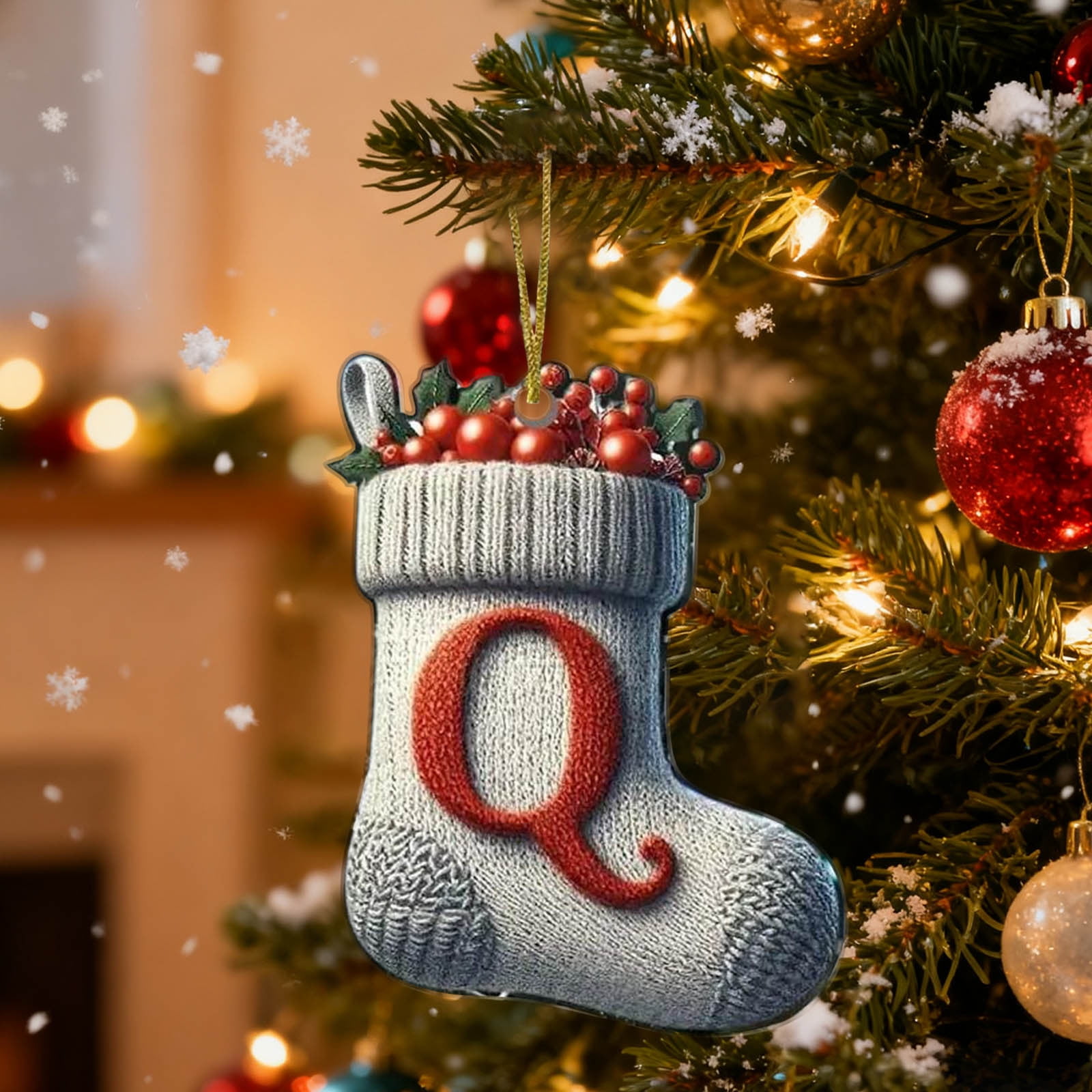 Christmas Stocking Ornaments 26 Letter Alphabet Set Acrylic ...