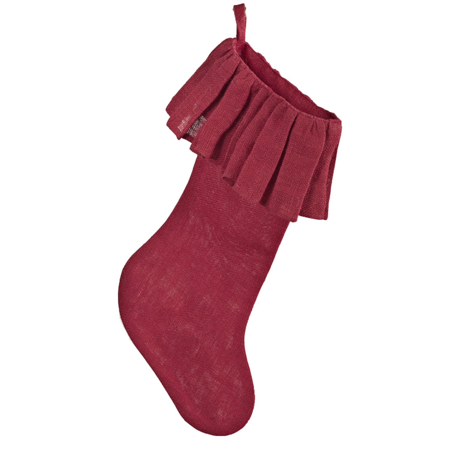 Christmas Stocking Ruffle X'mas Burlap Jute Holiday Fireplace Decor, 19 ...
