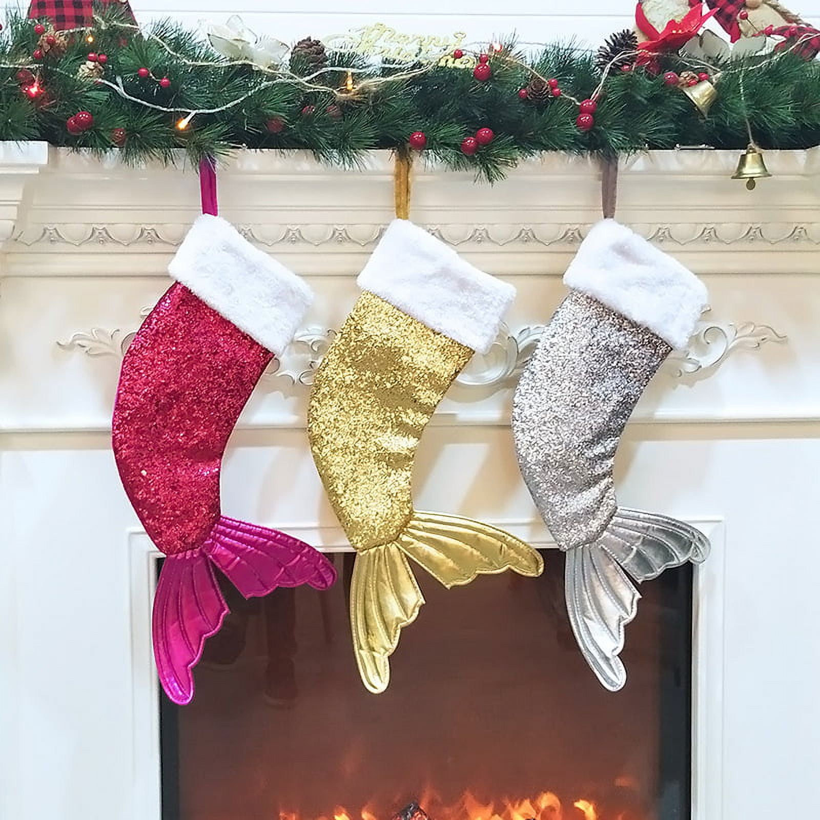 Christmas Stocking for Sequin Personalized Mermaid Christmas Stocking ...