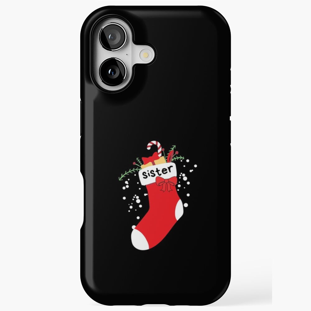 Christmas Stocking Sister Label Holiday Gift iPhone 17 11 12 13 14 15 ...