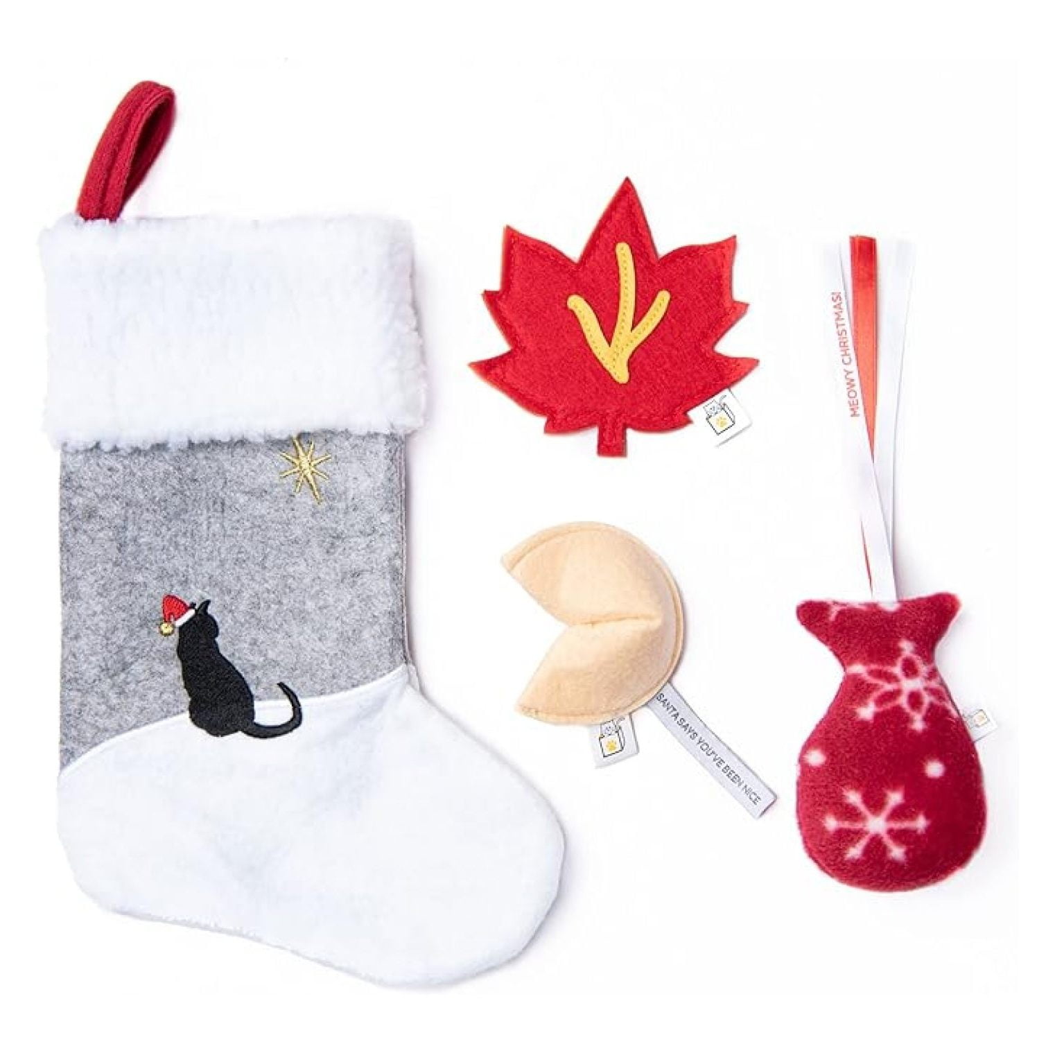Christmas Stocking for Cats with 3 Holiday Toys: Cookie with a Message ...