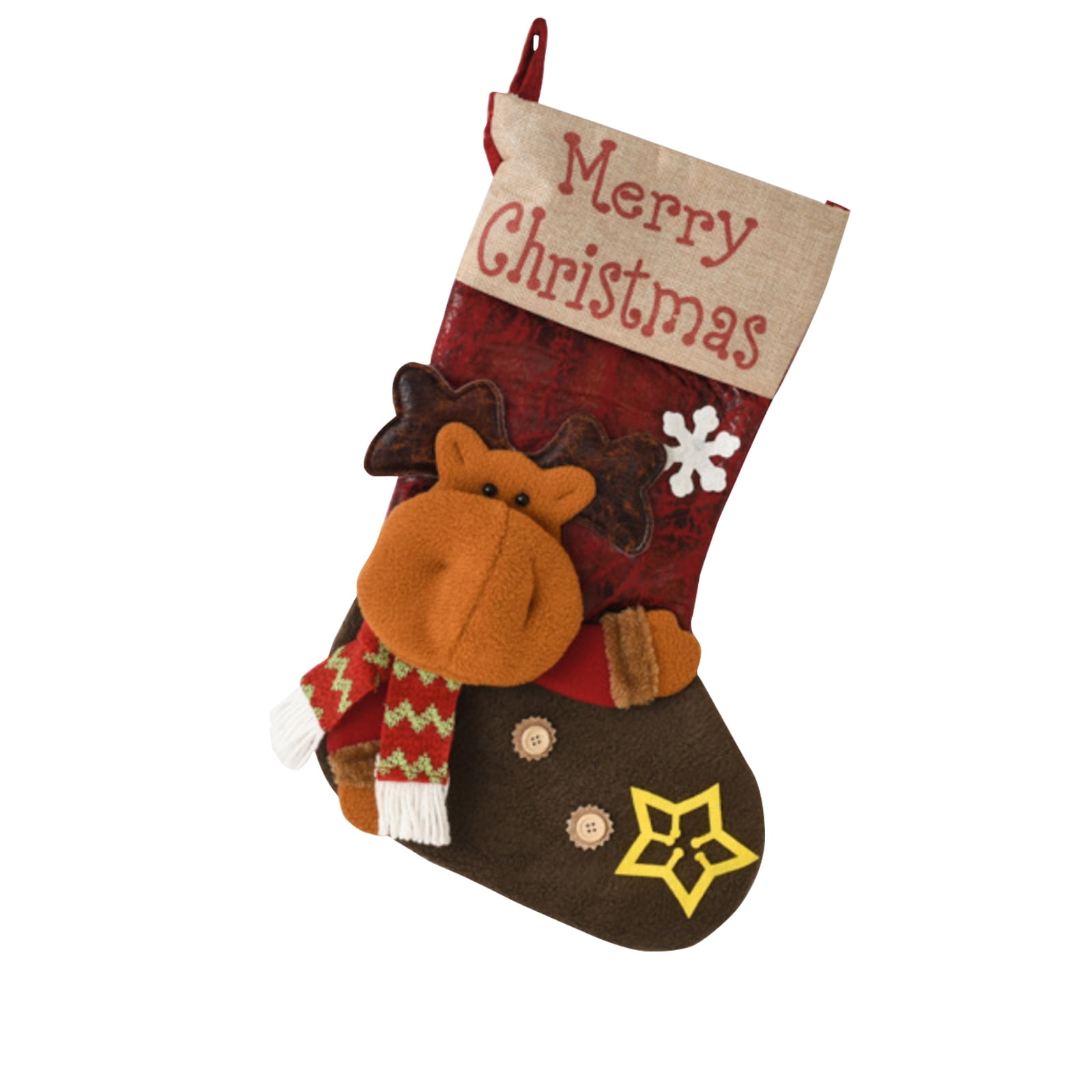 Christmas Stocking with Santa Claus Design Large Size Hanging ...