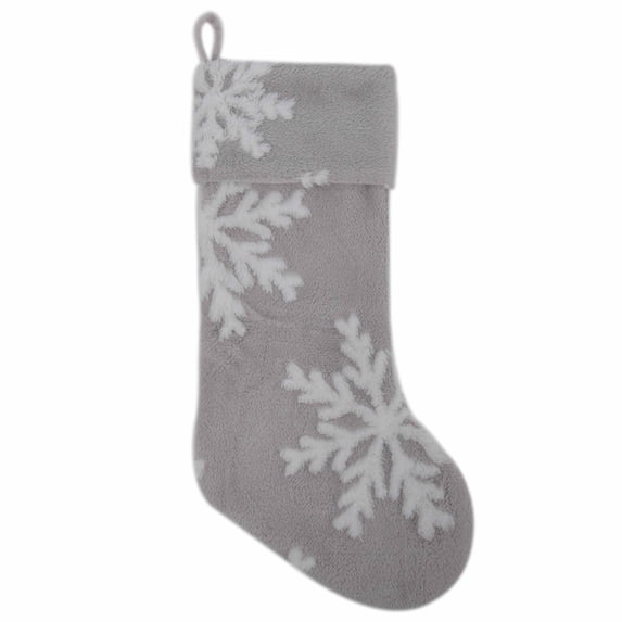 Christmas Stockings 3D Snowflake Pattern Boucle Design Xmas Stocking ...