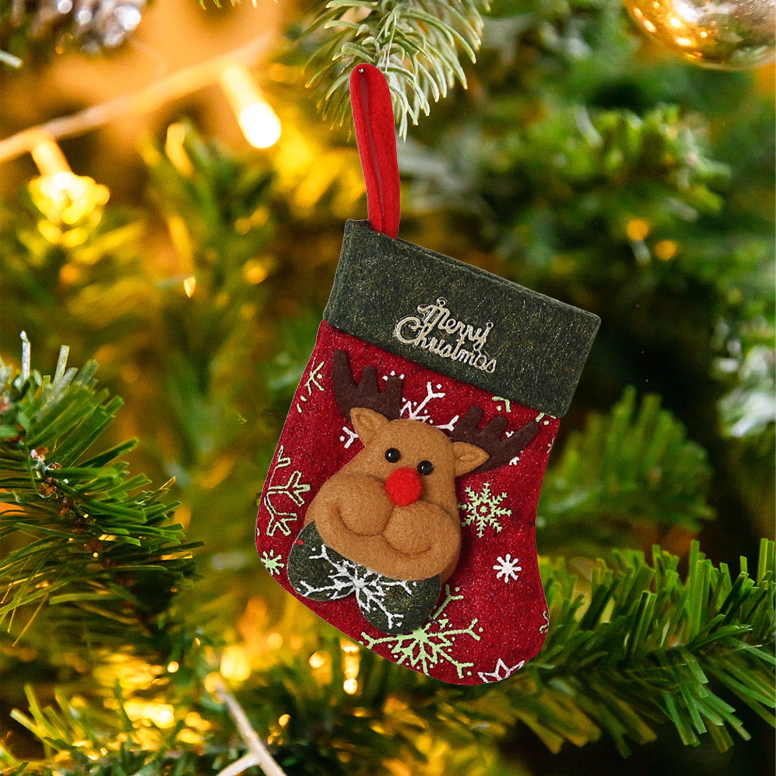 Christmas Stockings 4.72" Christmas Stocking Snowman Bear, Santa Claus ...