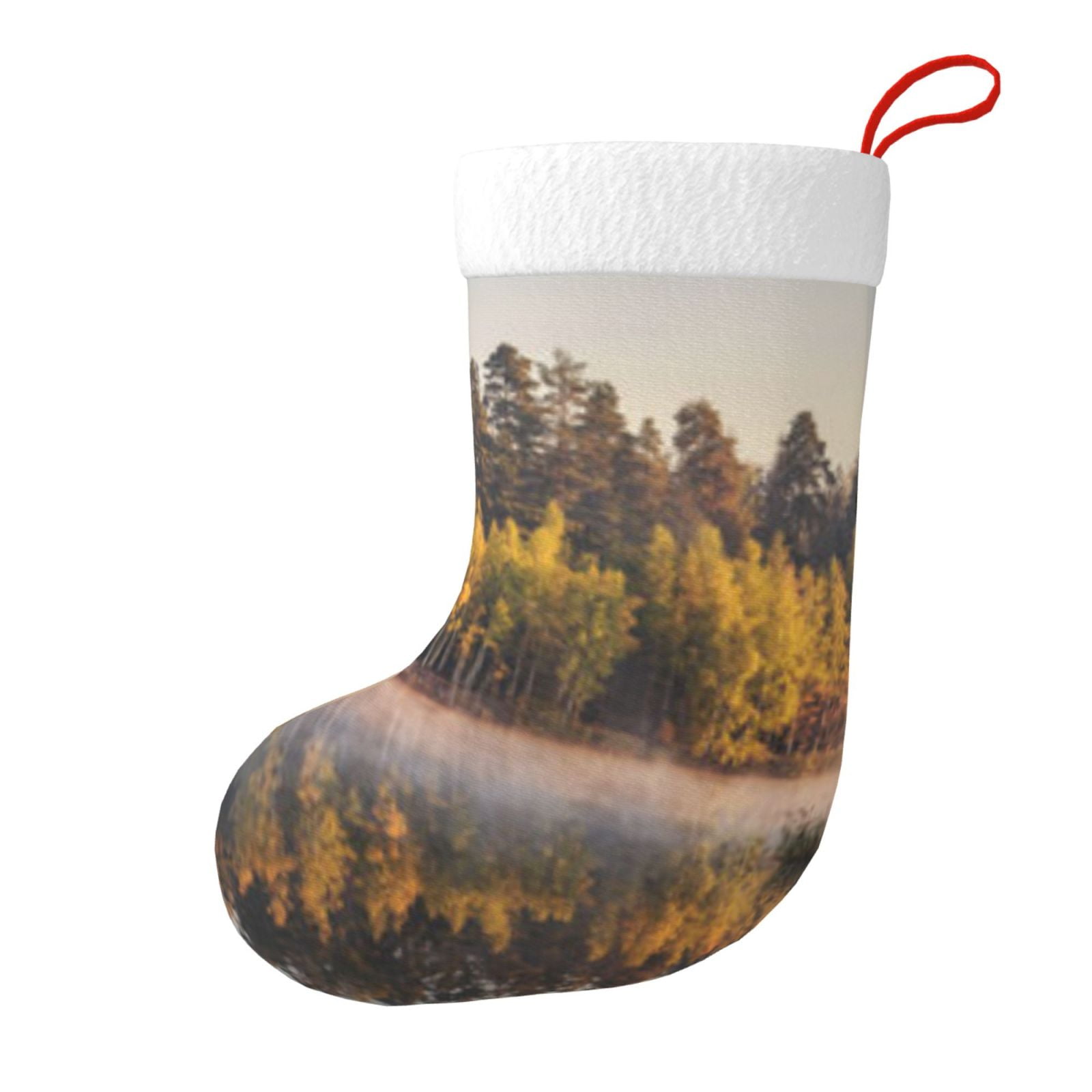 Christmas Stockings Beautiful Autumn Fall Landscape Large Hanging Xmas ...