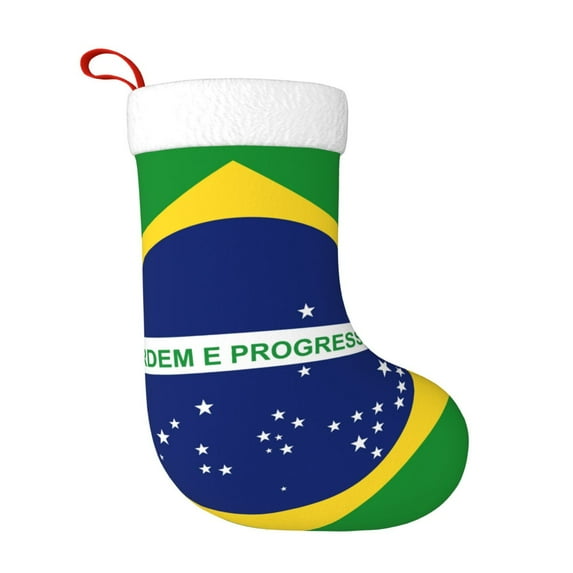 Christmas Stockings Brazil Flag Large Hanging Xmas Sock Gift Bag ...