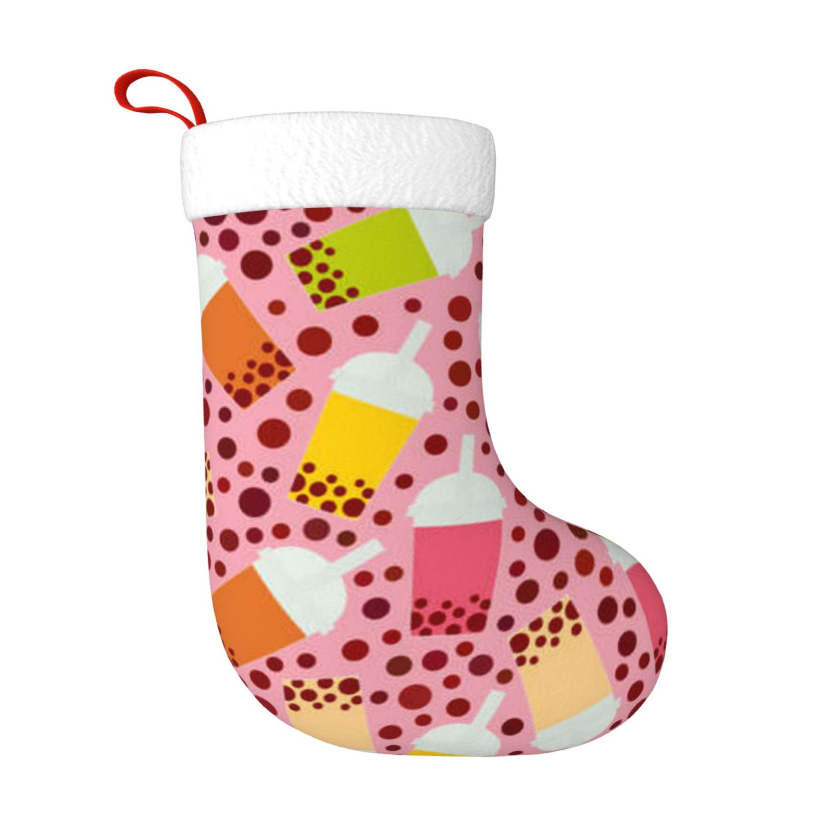 Christmas Stockings Bubble Tea With Different Fruits And Berries Milk ...
