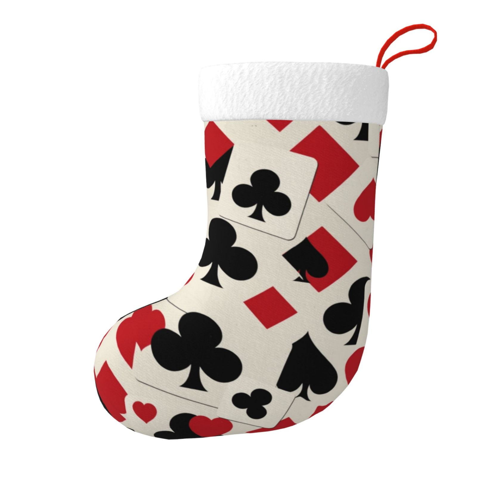 Christmas Stockings Card Suit Clubs Tambourines Spades Large Hanging ...