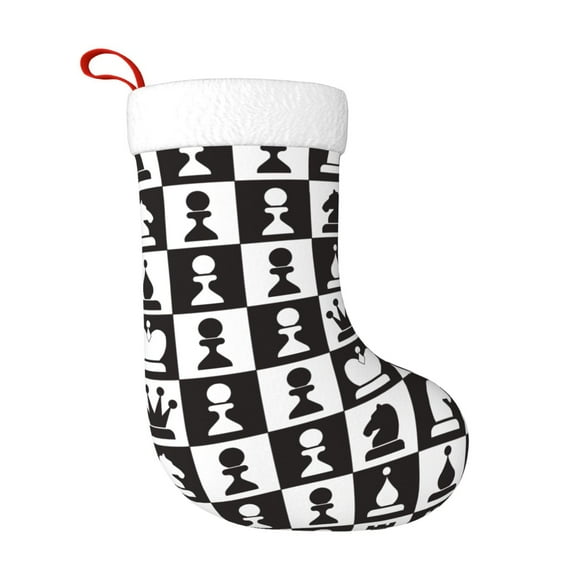 Christmas Stockings Classic Chess Board Large Hanging Xmas Sock Gift ...