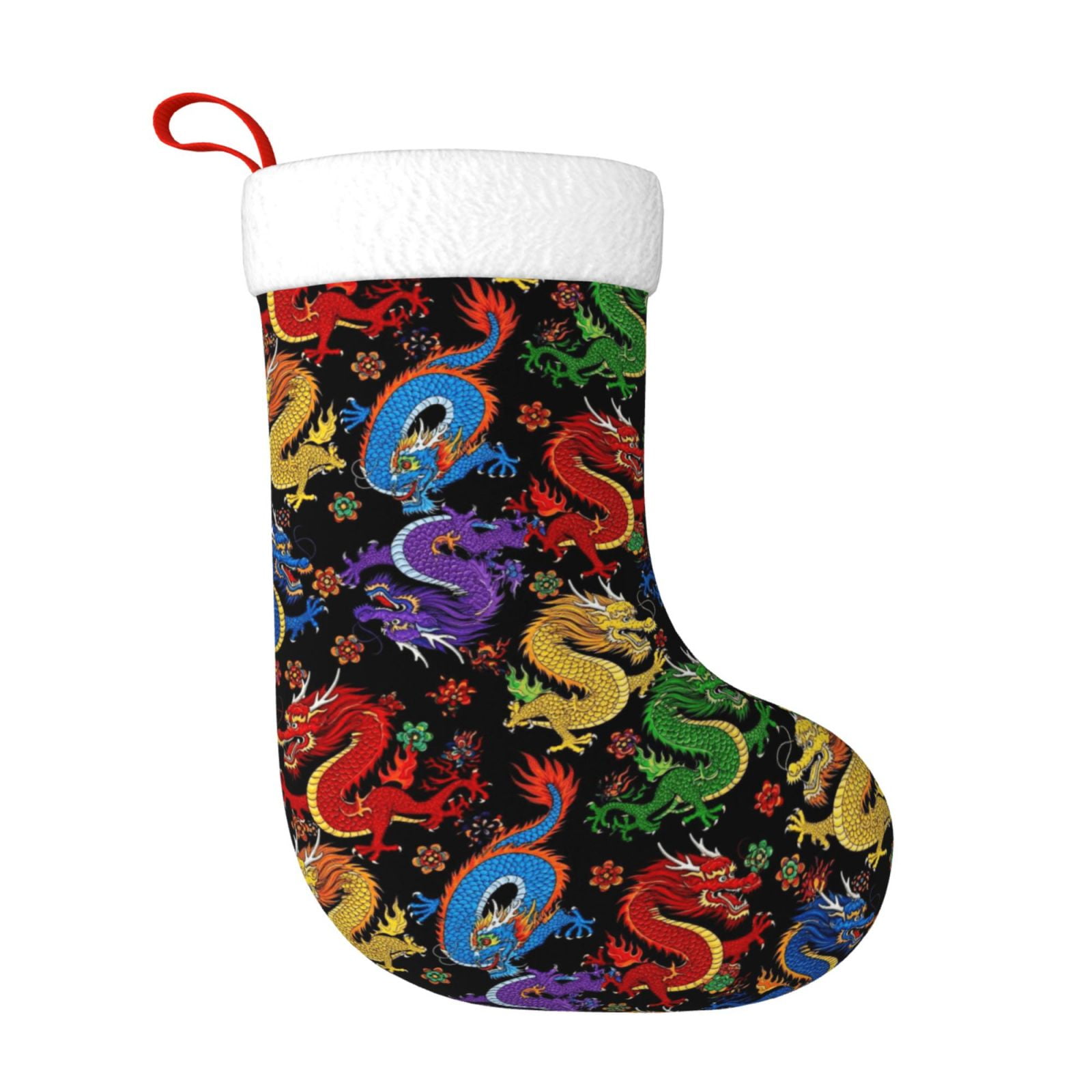 Christmas Stockings Cool Chinese Dragons Large Hanging Xmas Sock Gift ...