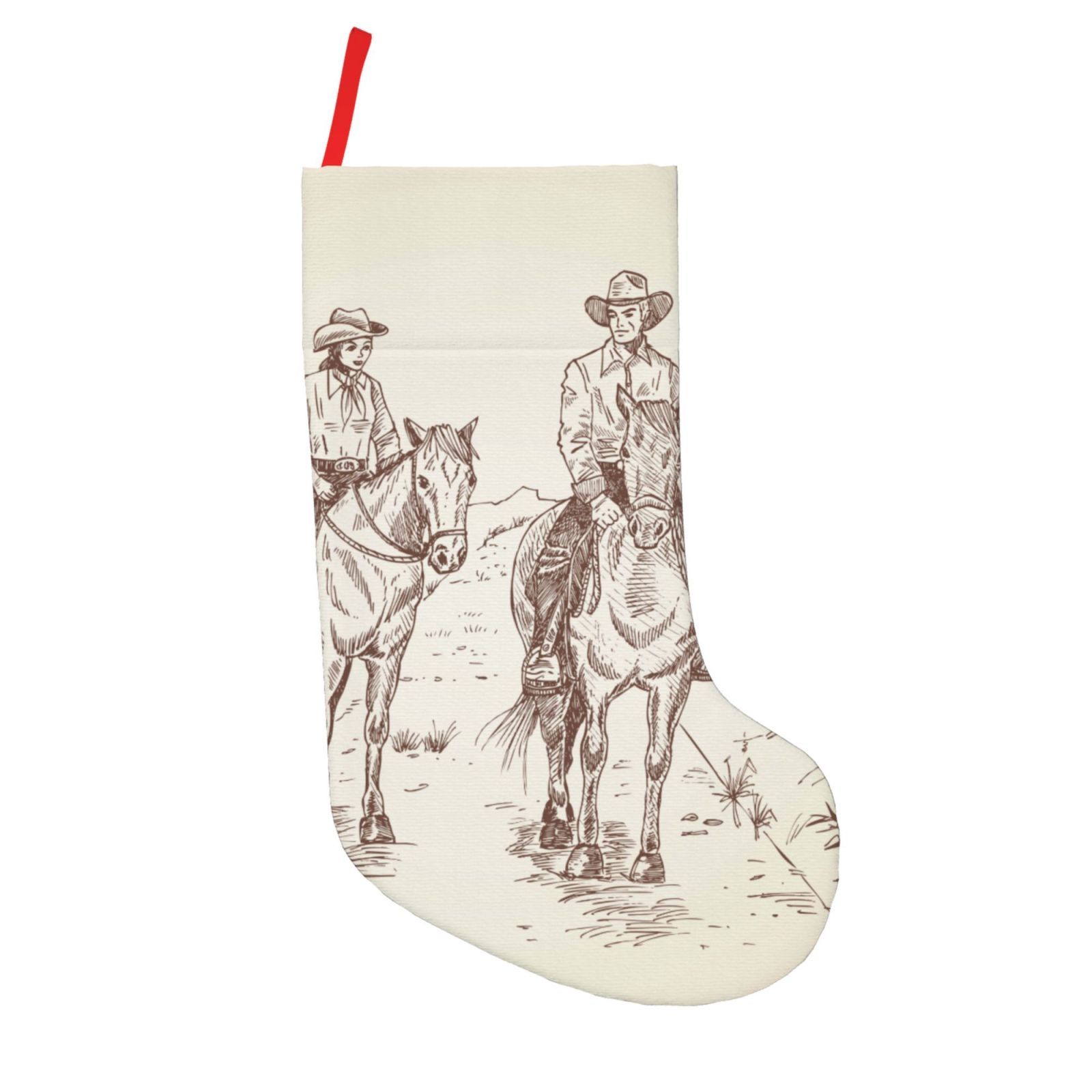 Christmas Stockings Cowboys Riding Horses In Desert Pattern 18 in ...