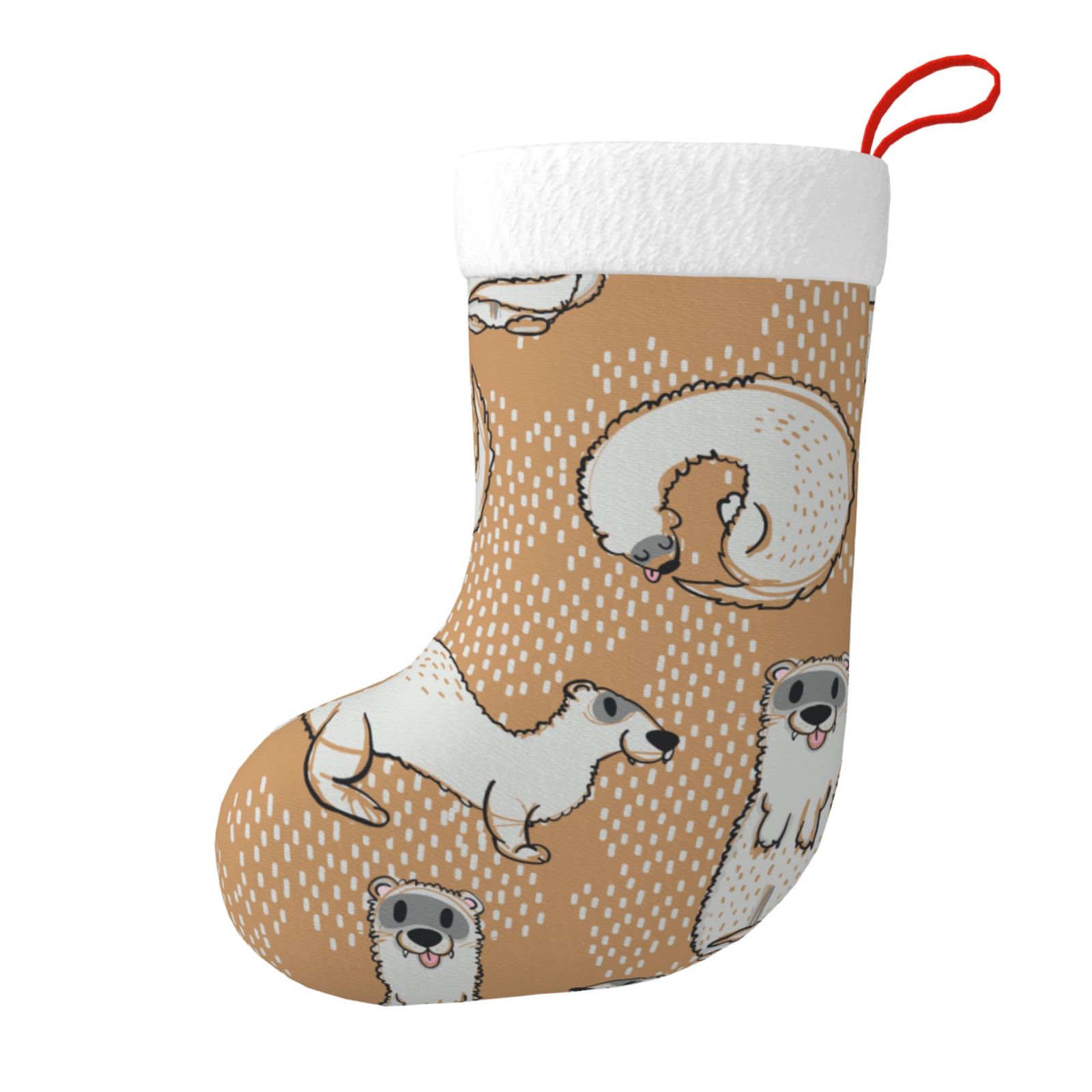 Christmas Stockings Cute Ferret Kawaii Large Hanging Xmas Sock Gift Bag ...